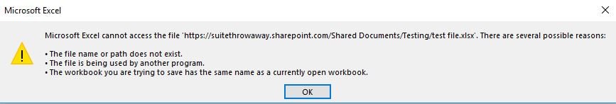 Error message - Sorry we couldn't open this file